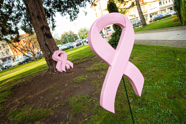 Nastri rosa in Piazza dei Martiri per «Ottobre in rosa»