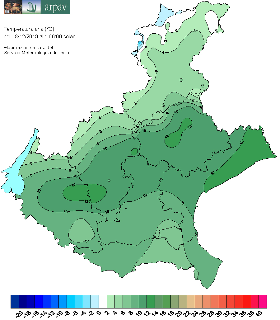 Oggi in Veneto record di temperature miti per dicembre